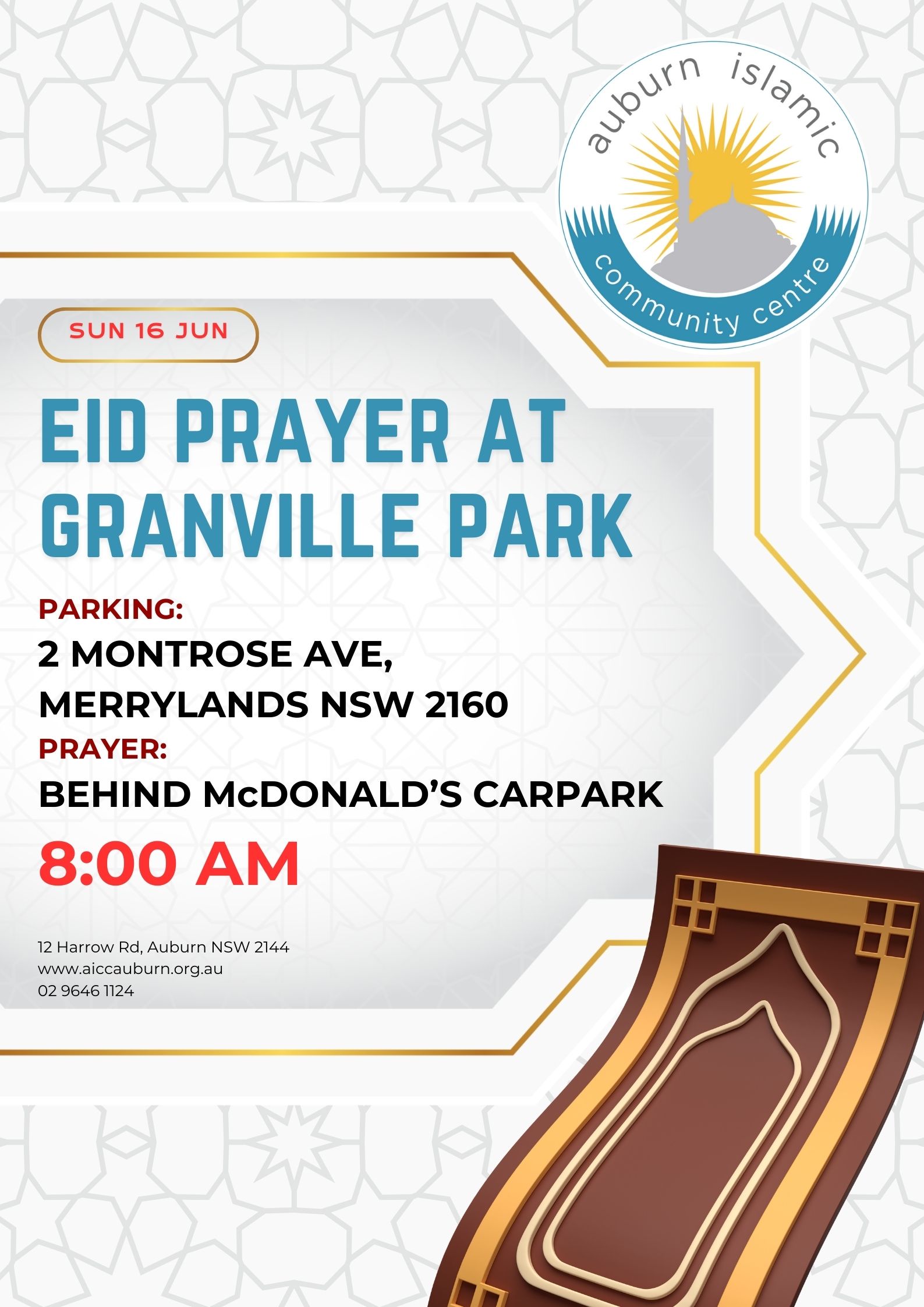 Eid Prayers – Auburn Islamic Community Centre